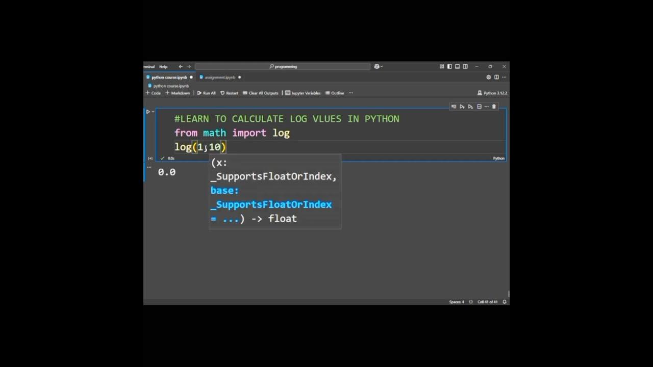 Calculate log of any number in python #programminglanguage #pythonforbeginners #education - YouTube