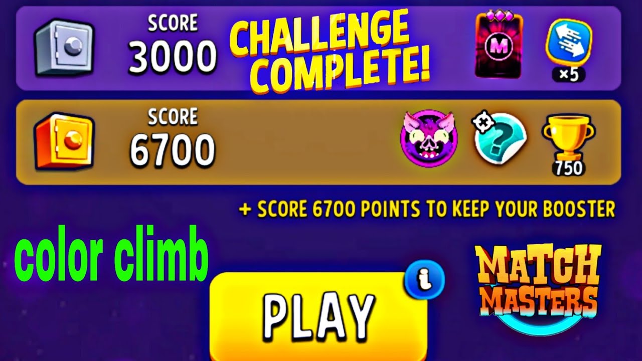 color climb solo challenge perfect heist 6700 score solo challenge ...