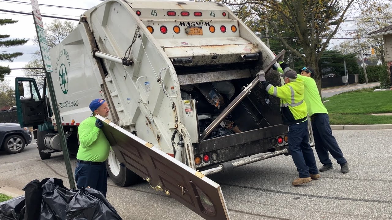 Garbage Truck Crushing Bulk + Heavy Manual Trash | Village of Mineola ...