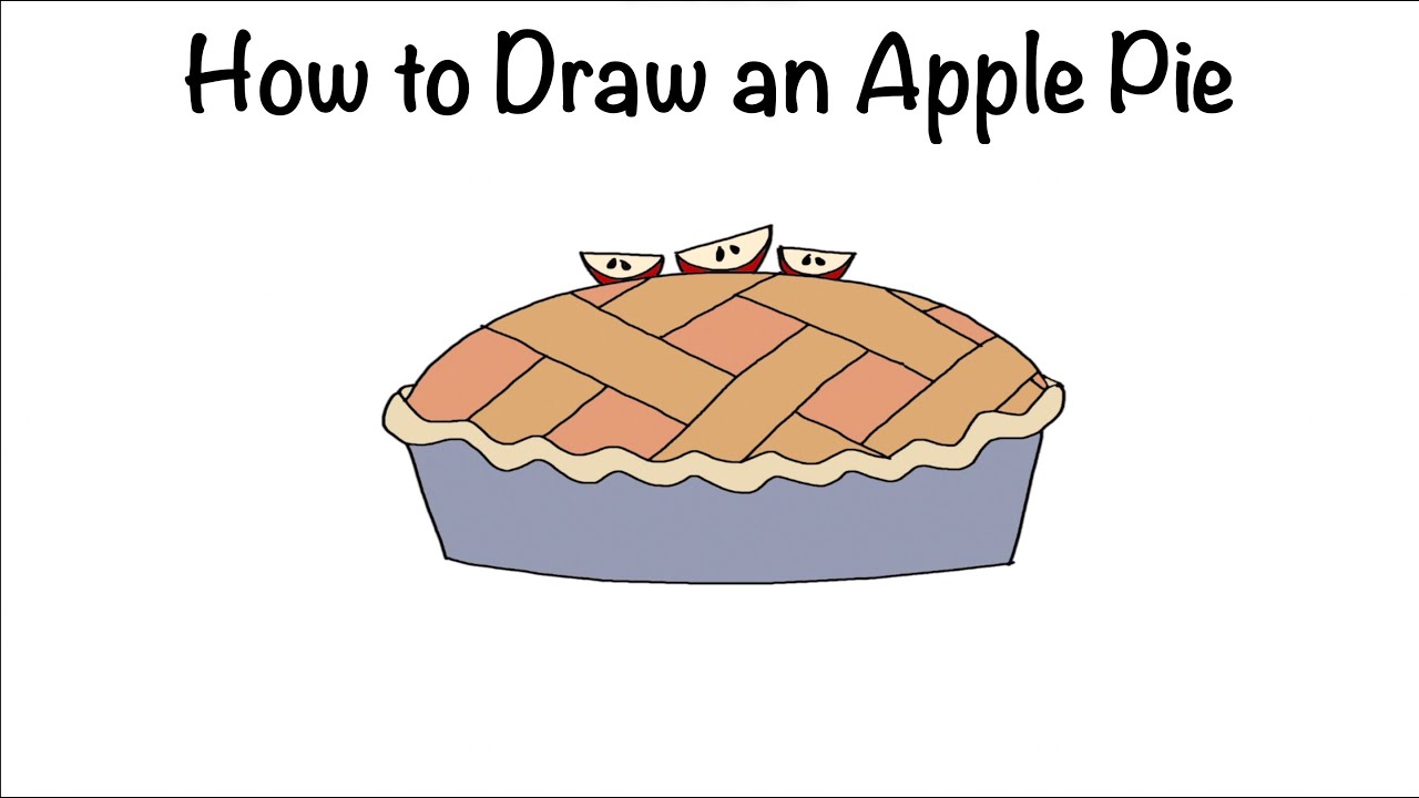 🔴 How to Draw a Whole Apple Pie Easy Step by Step for Beginners ...