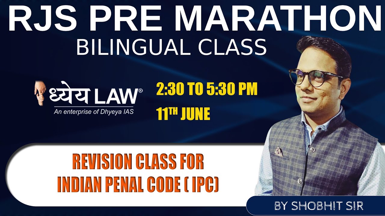 RJS Pre Marathon Bilingual Class | Revision class for Indian Penal Code ...