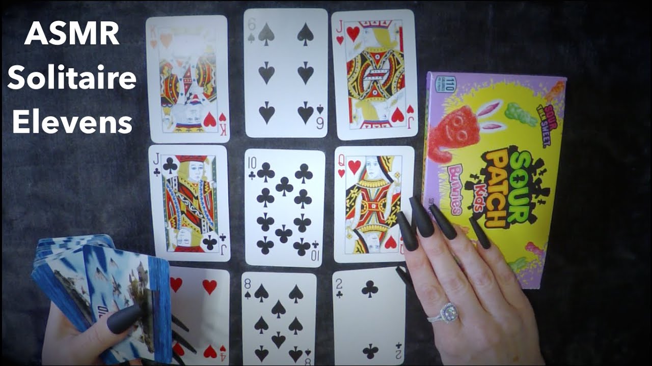 ASMR Solitaire Elevens & Sour Patch Gummy Candy | Whispered Ramble - YouTube