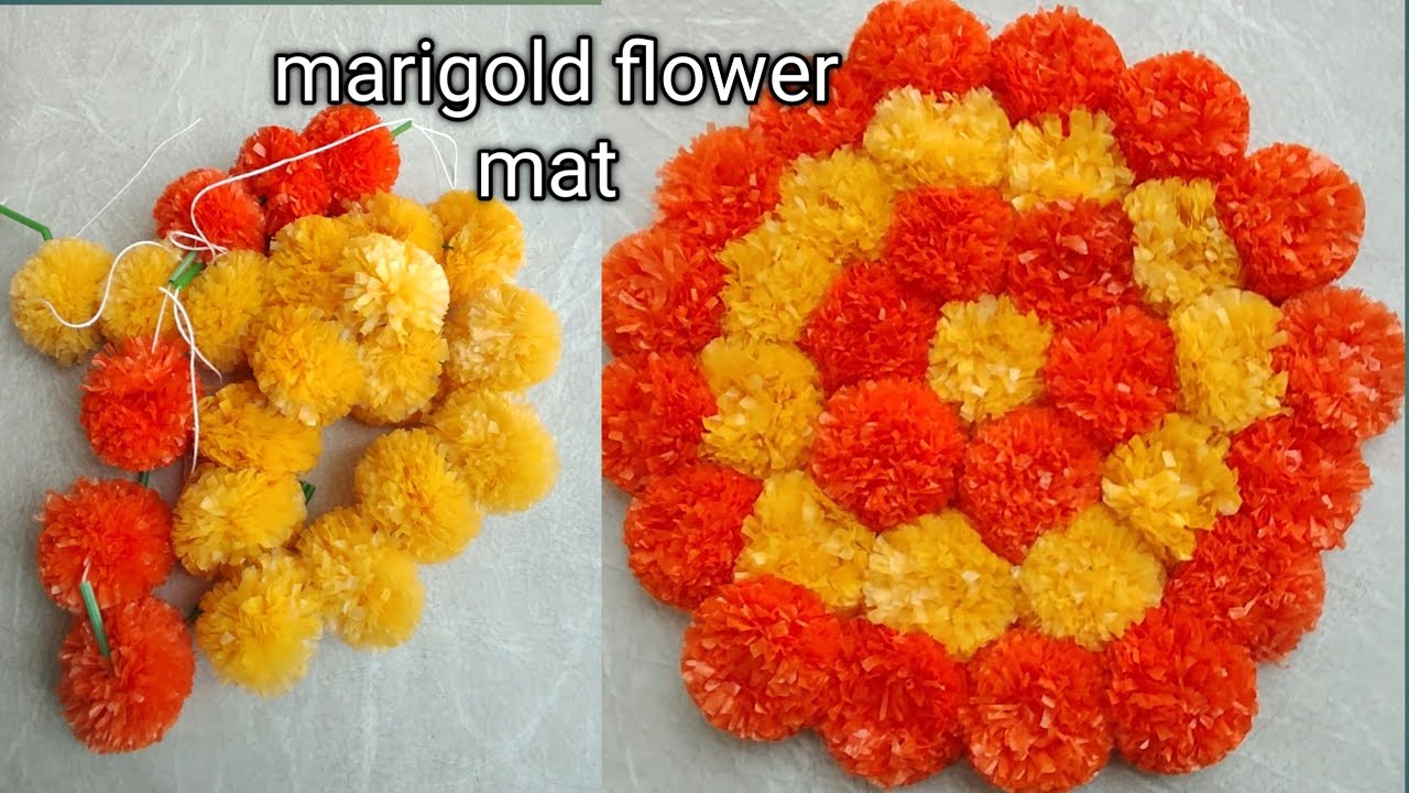 marigold flower mat 🤗 waste merigold फ्लावर से बनाए सुंदर सजावट#diy # ...