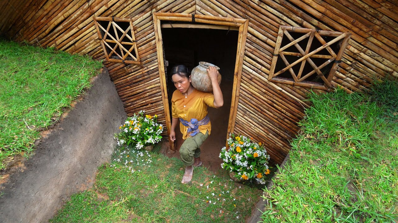 The Best Grass Build Luxury Underground House And Circle Swimming Pool ...