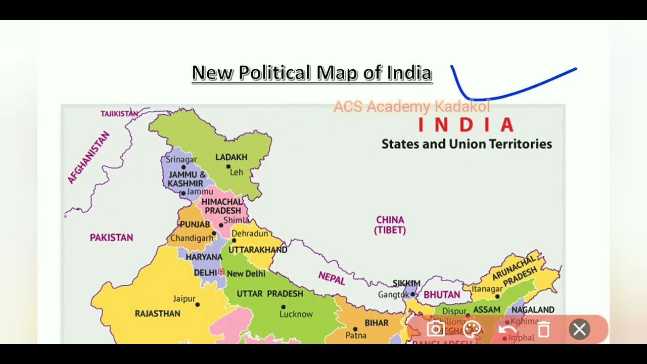 New Political map of India 2022 | ರಾಜ್ಯಗಳು ಮತ್ತು ರಾಜಧಾನಿಗಳು ...