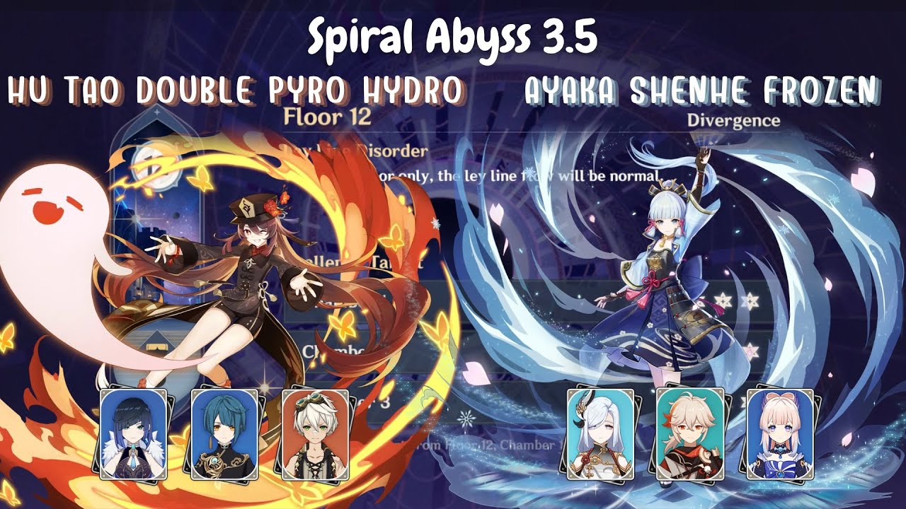 [ GI ] - Hu Tao Double Pyro Hydro & Ayaka Shenhe Frozen | Spiral Abyss ...