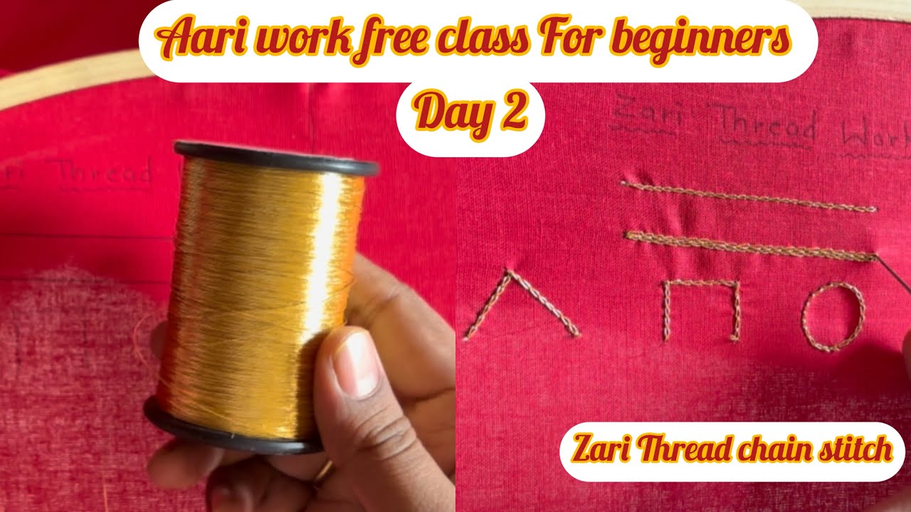 Aari embroidery free class Day 2 || Aari work for beginners || Step By ...
