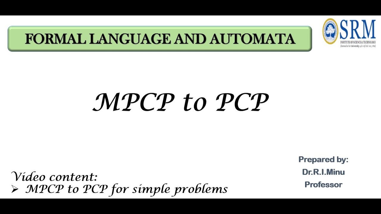 MPCP to PCP - YouTube