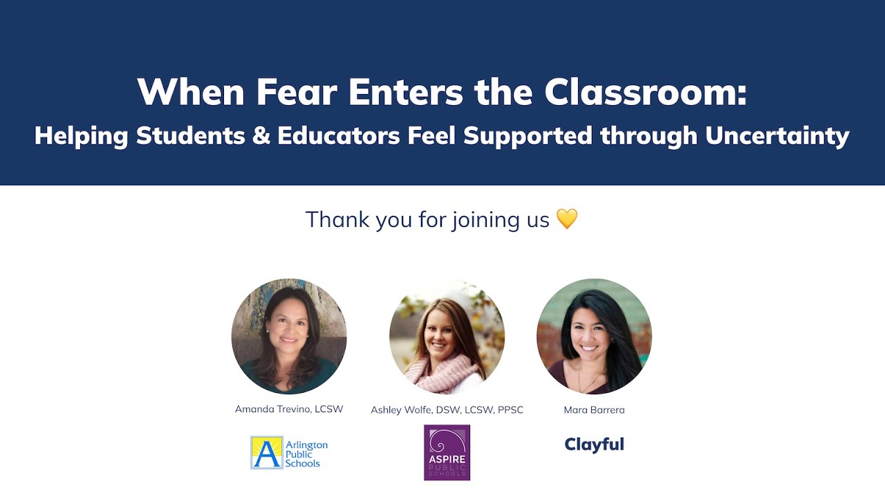 📺 Webinar Recording - When Fear Enters the Classroom - YouTube