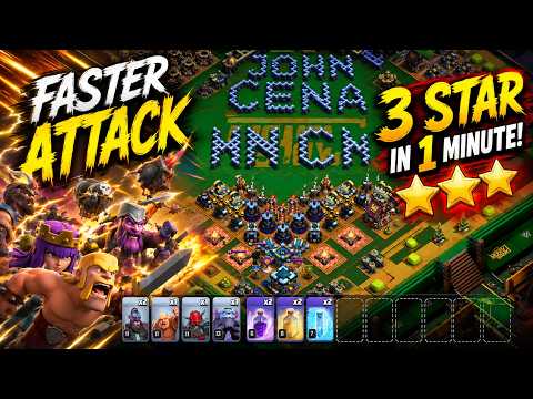 How to 3 Star Jhon Cena Challenge Fast in 1 Minute! | Clash of Clans
