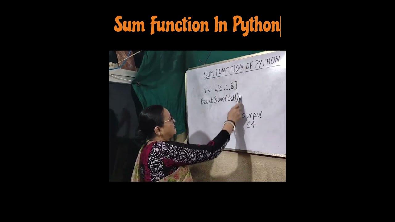 Sum Function In Python Phython Coding Pythonlearning Pythontutorial Education