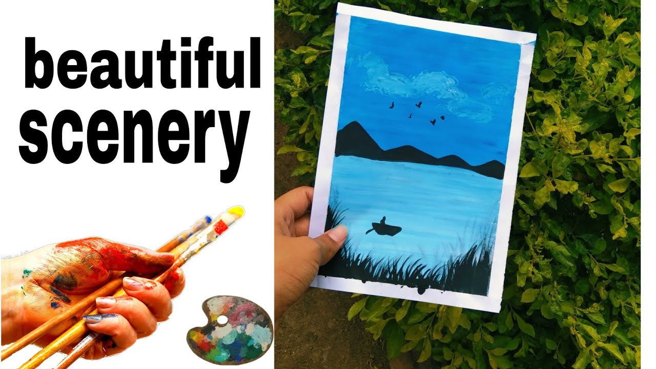 How to make a beautiful scenery || easy and simple trick || scenery ...