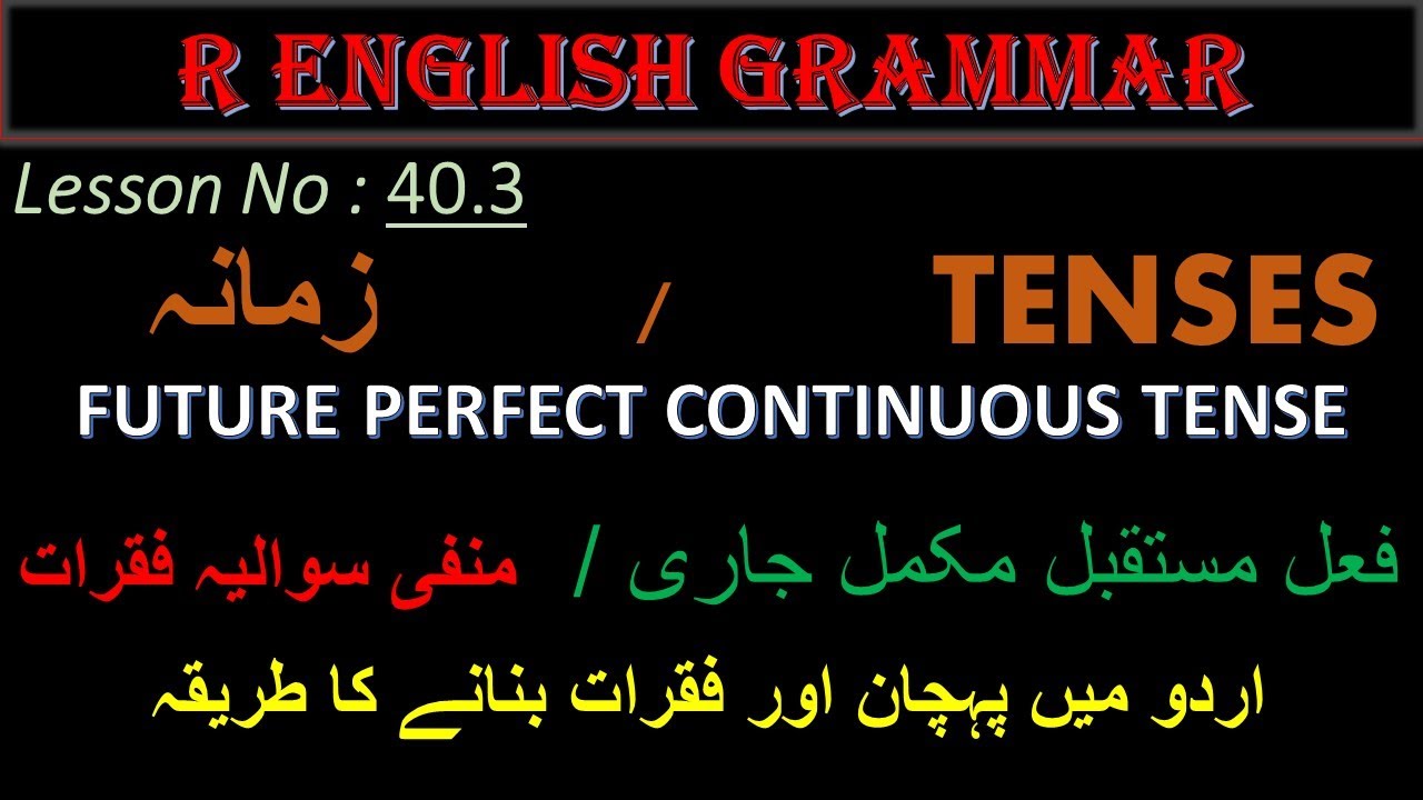 LESSON NO.40.3, FUTURE PERFECT CONTINOUOS TENSE, INTERROGATIVE+NEGATIVE ...
