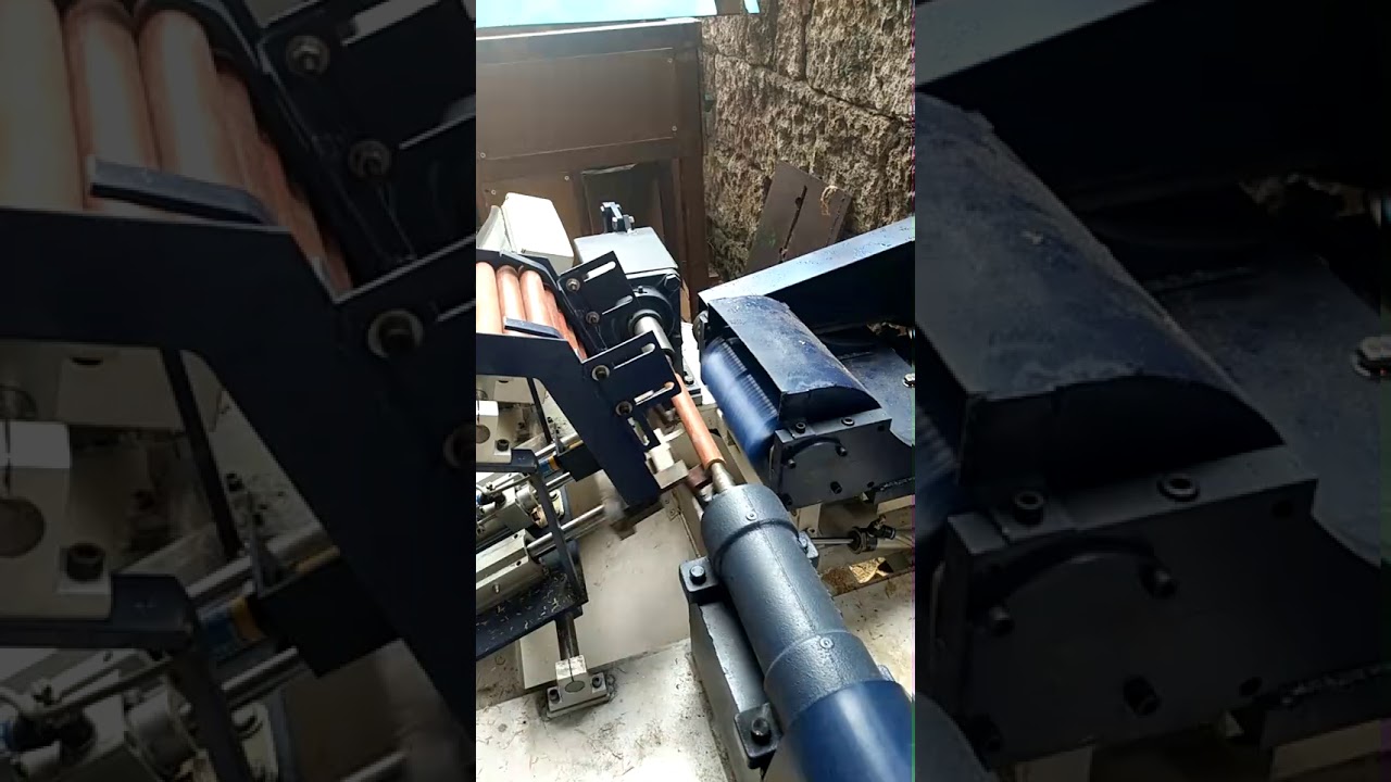 Wood handle production machine - YouTube