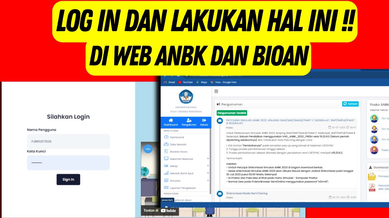 Cara Log In Bioan ANBK 2023 | Mudah - AKM 2023 - YouTube