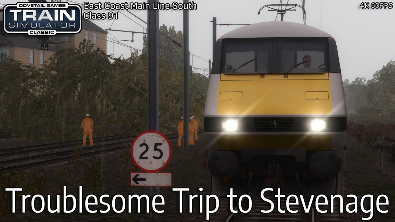 Troublesome Trip to Stevenage - East Coast Main Line South - Class 91 ...