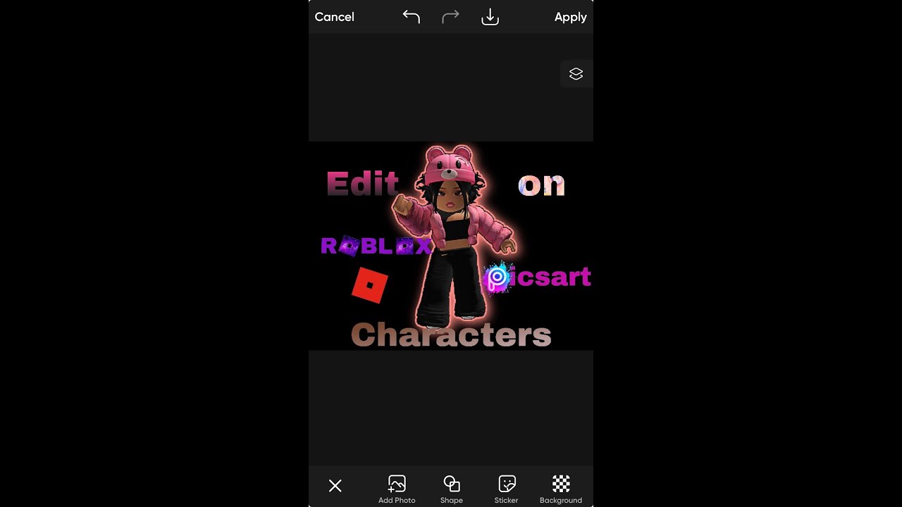 How to edit Roblox characters on Picsart - YouTube