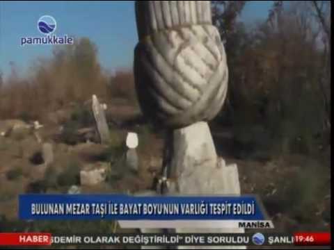 BAYAT BOYUNUN VARLIĞI TESPİT EDİLDİ. MANİSA'DA  600 YILLIK MEZAR TAŞI BULUNDU
