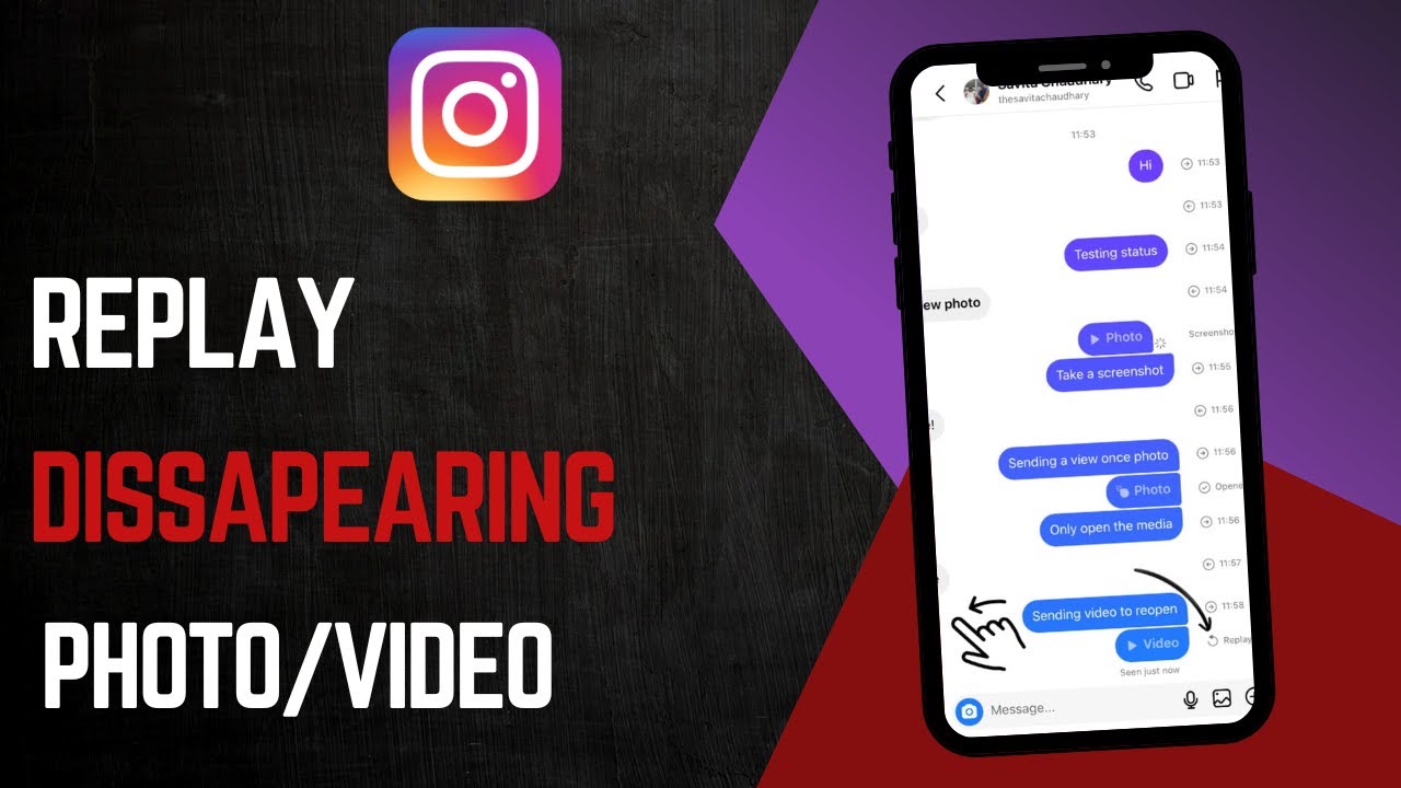 How To Replay A Disappearing Photo Or Video Instagram - YouTube