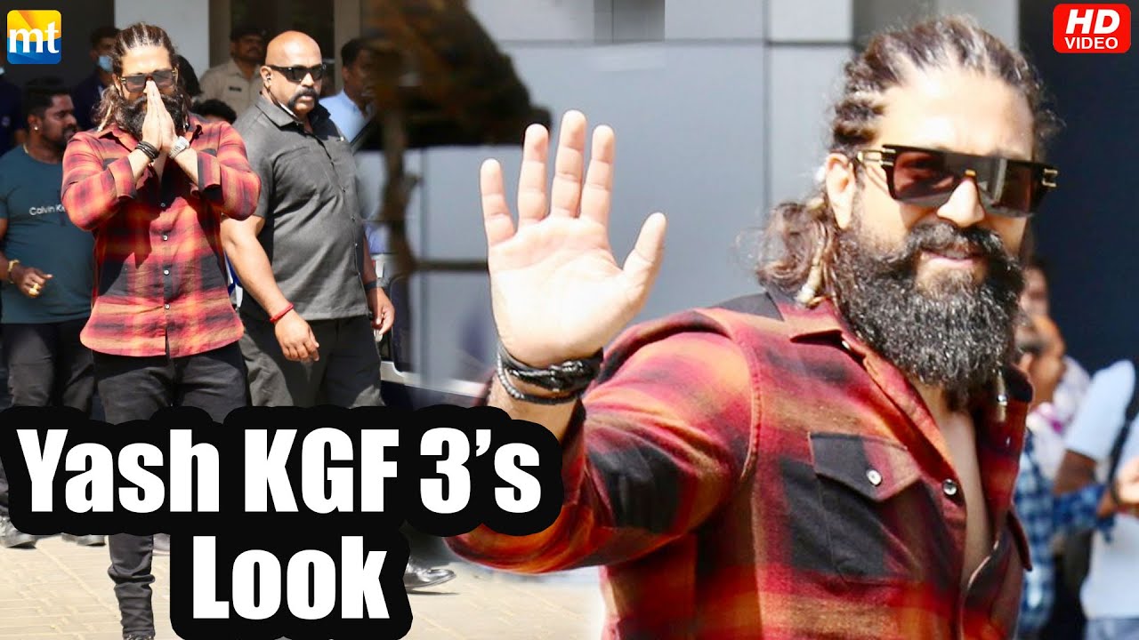 Yash aka Rocky Bhai in a New Look for KGF 3, arrives in Mumbai - YouTube