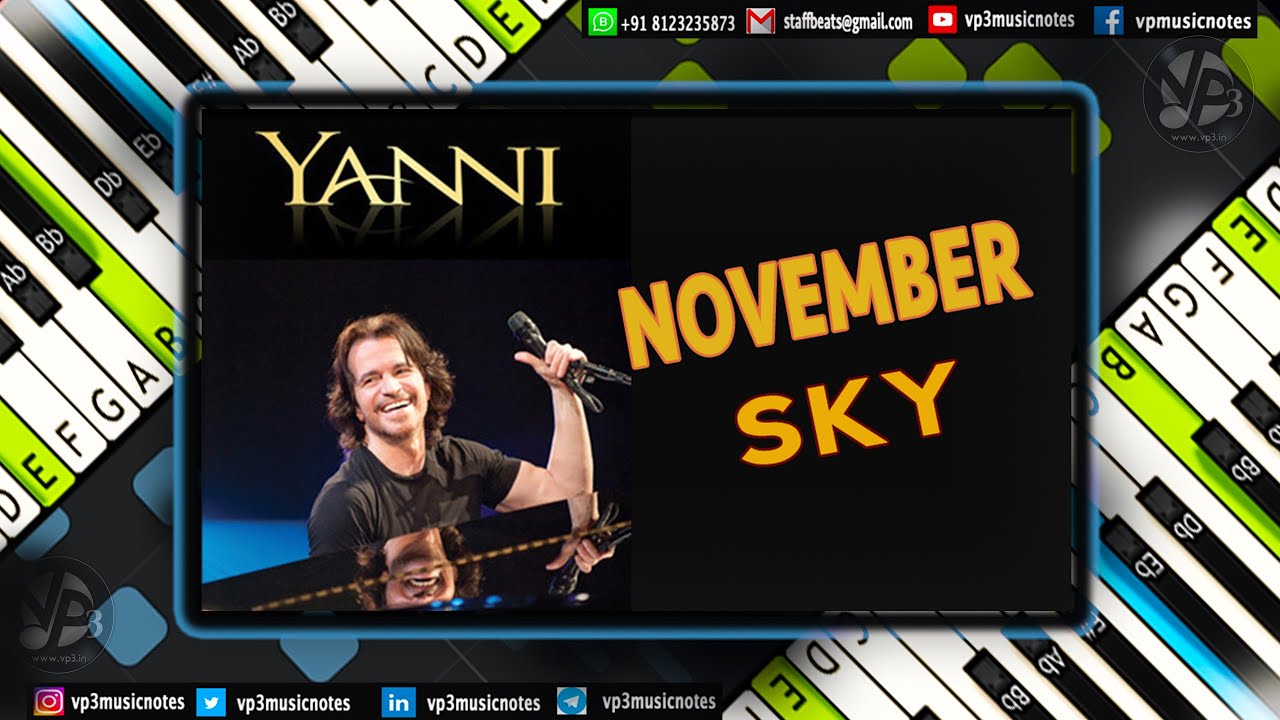 November Sky (yanni) Piano - Guitar - Flute - Violin - Sax - YouTube