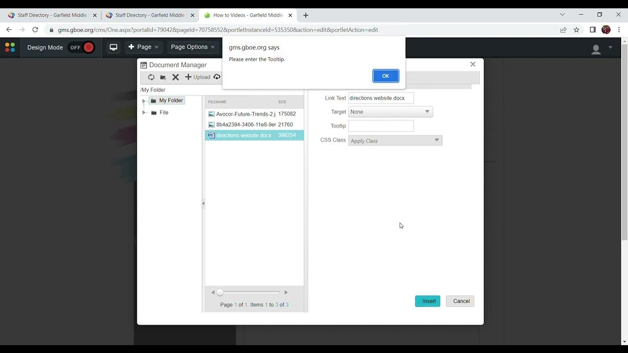 How to insert a link to a document on your website page - YouTube