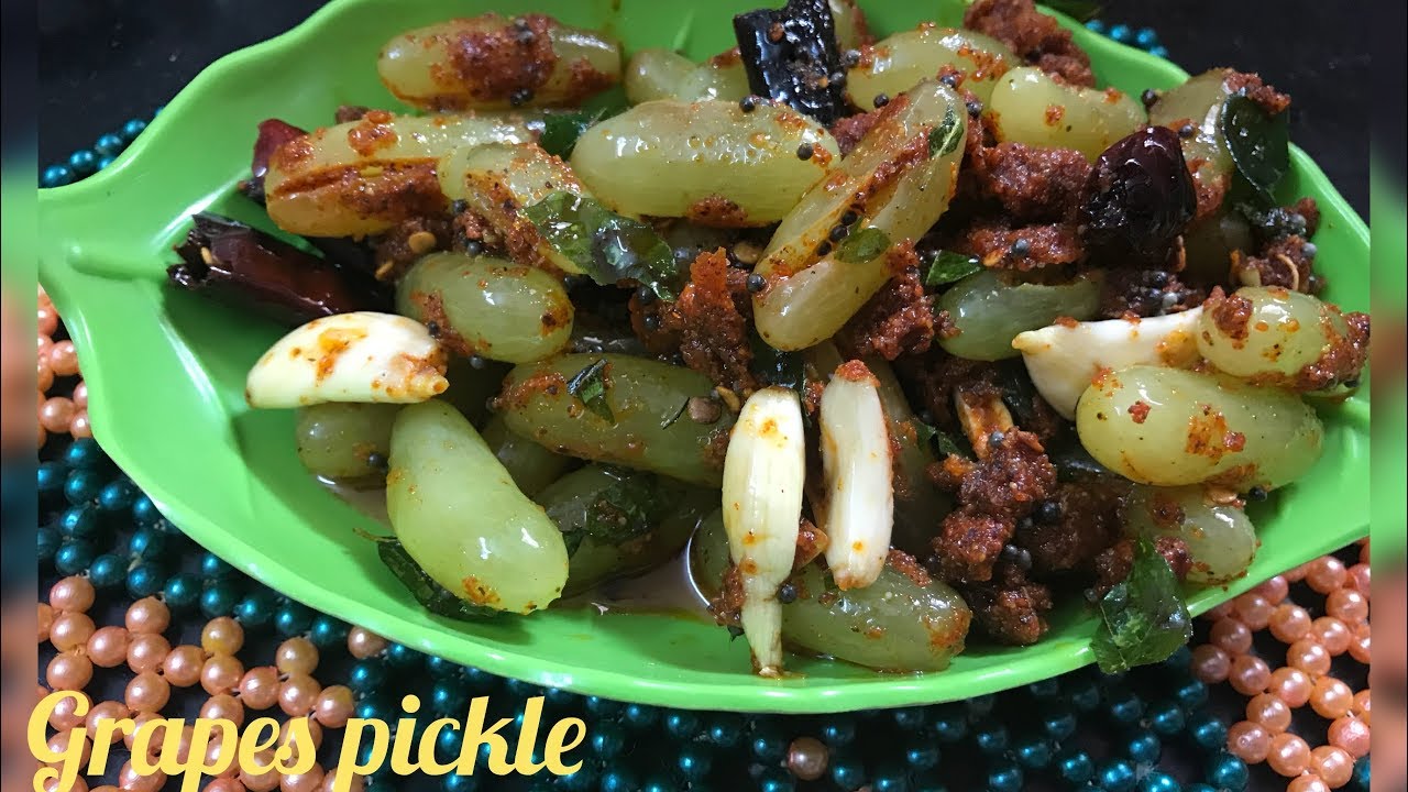 Instant Grapes Pickle Recipe | Sweet & Tangy Grapes Pickle | Quick ...