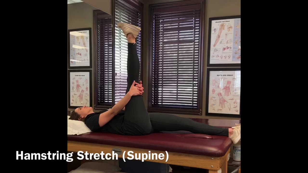 Hamstring Stretch (Supine) - Omaha Physical Therapy Institute - YouTube
