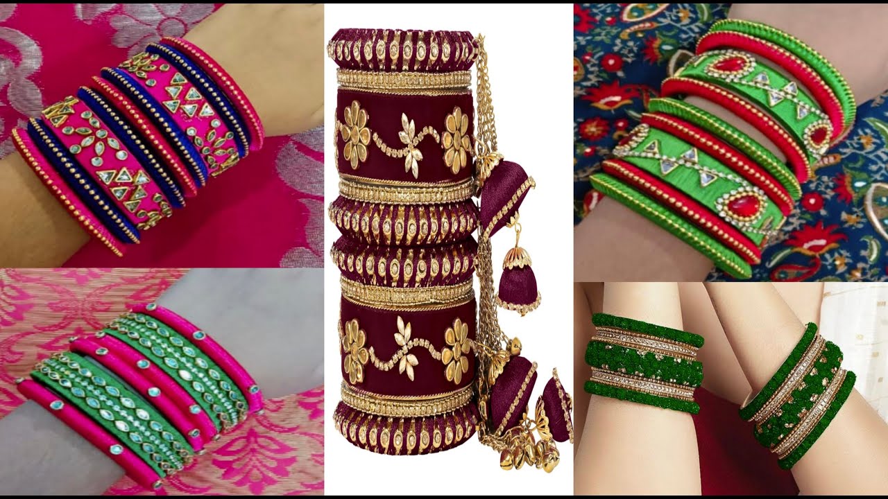 Silk Thread Bangles / Thread Bangles Making New Model / Bangles Design ...