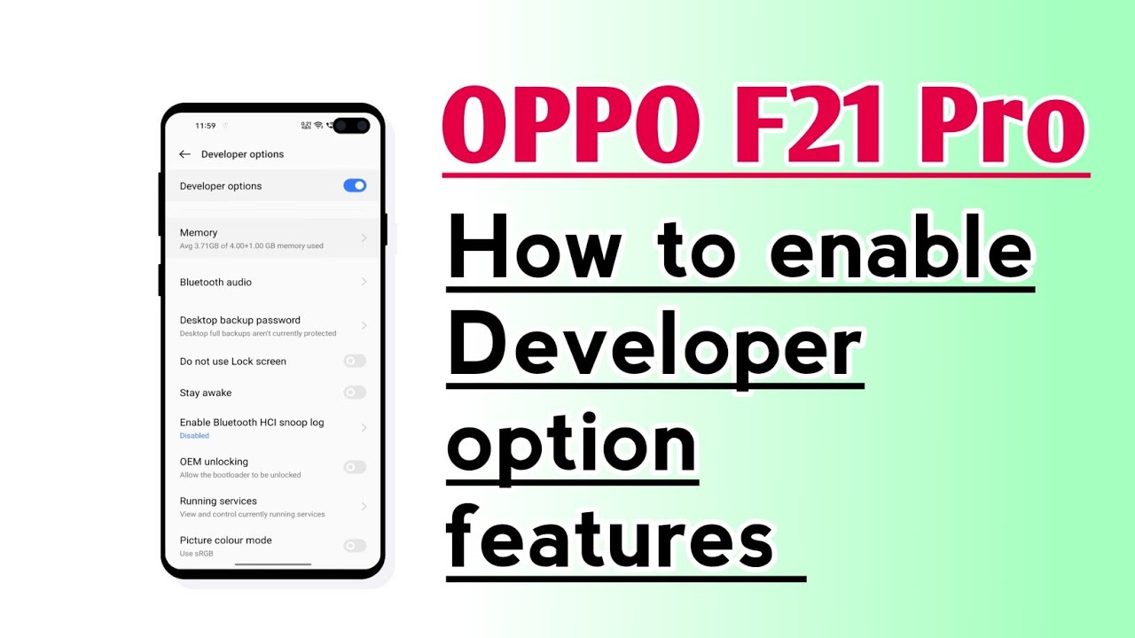 OPPO F21 Pro How to enable Developer option features - YouTube