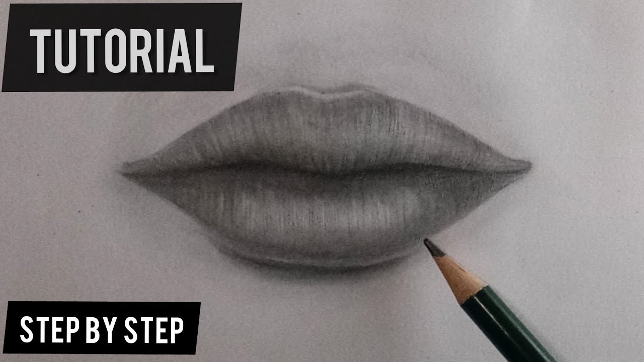 How to draw and shade lips l Step by step tutorial l - YouTube