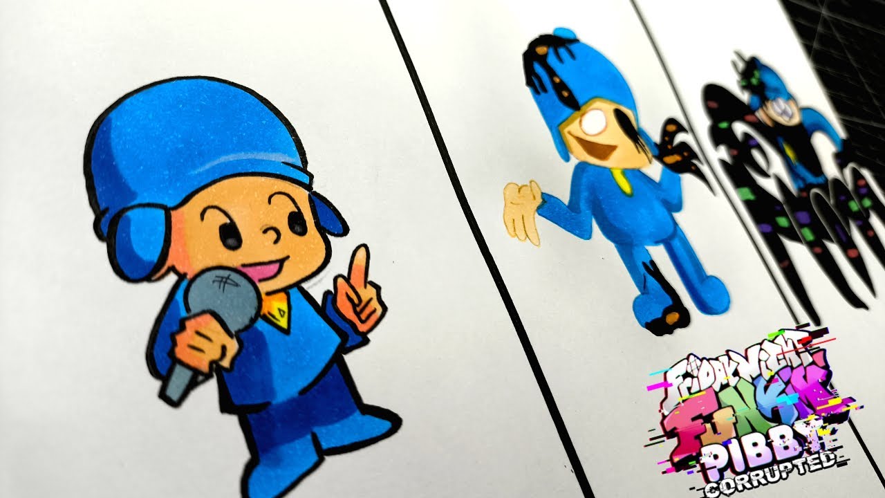 dibujo Friday Night Funkin' VS Pibby POCOYO | PHASE 1 Vs PHASE 2 Vs ...