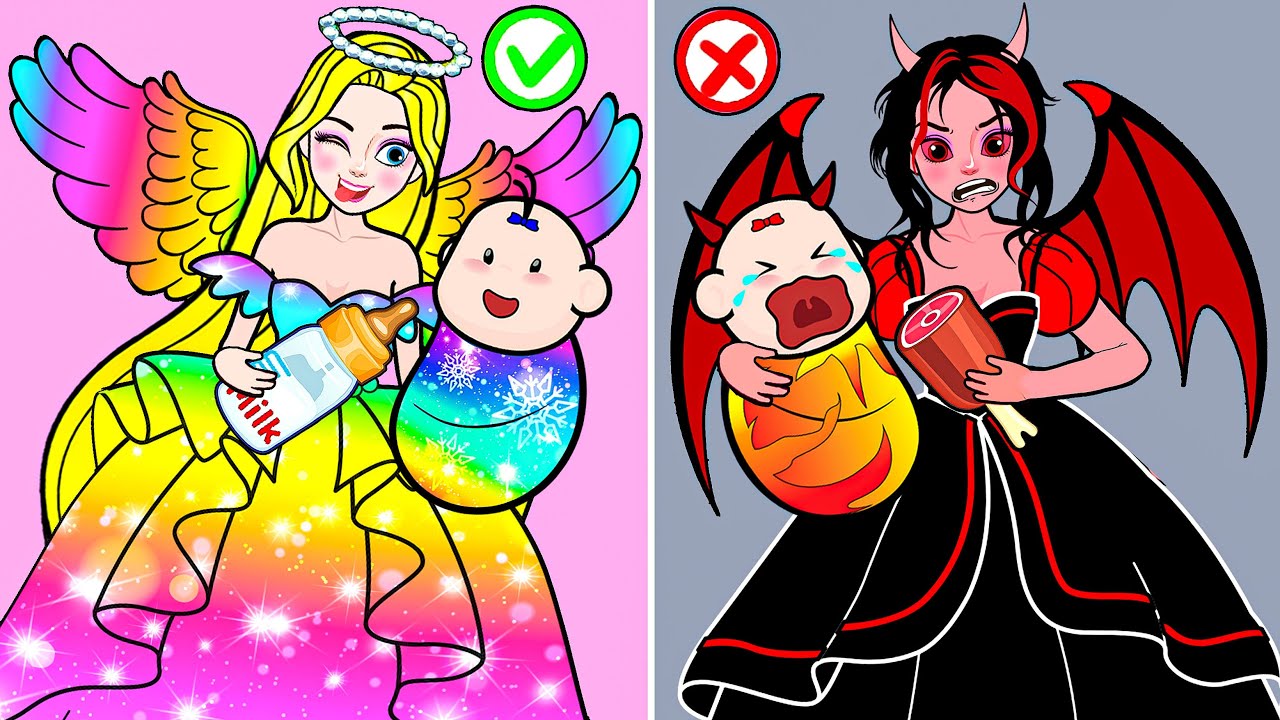 DIY Paper Dolls | Princess Rapunzel's Family Becomes Vampires ...