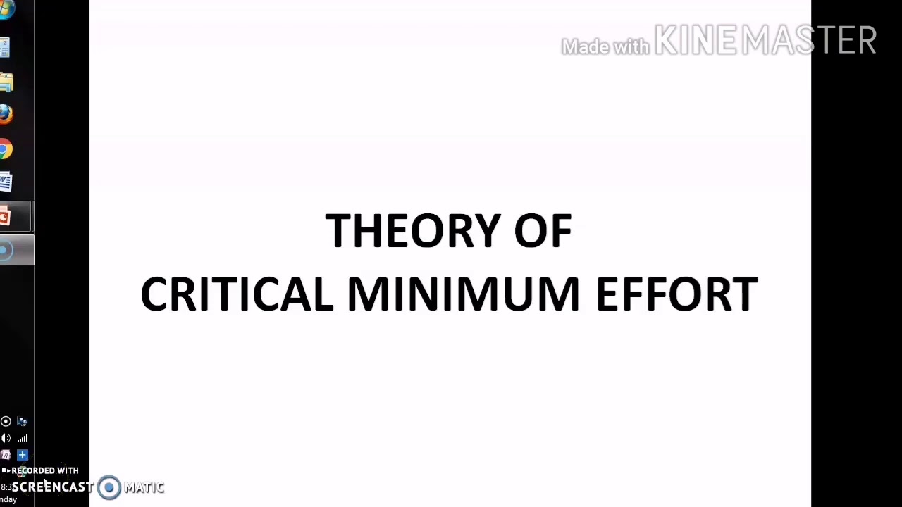 Critical Minimum Effort Theory - YouTube