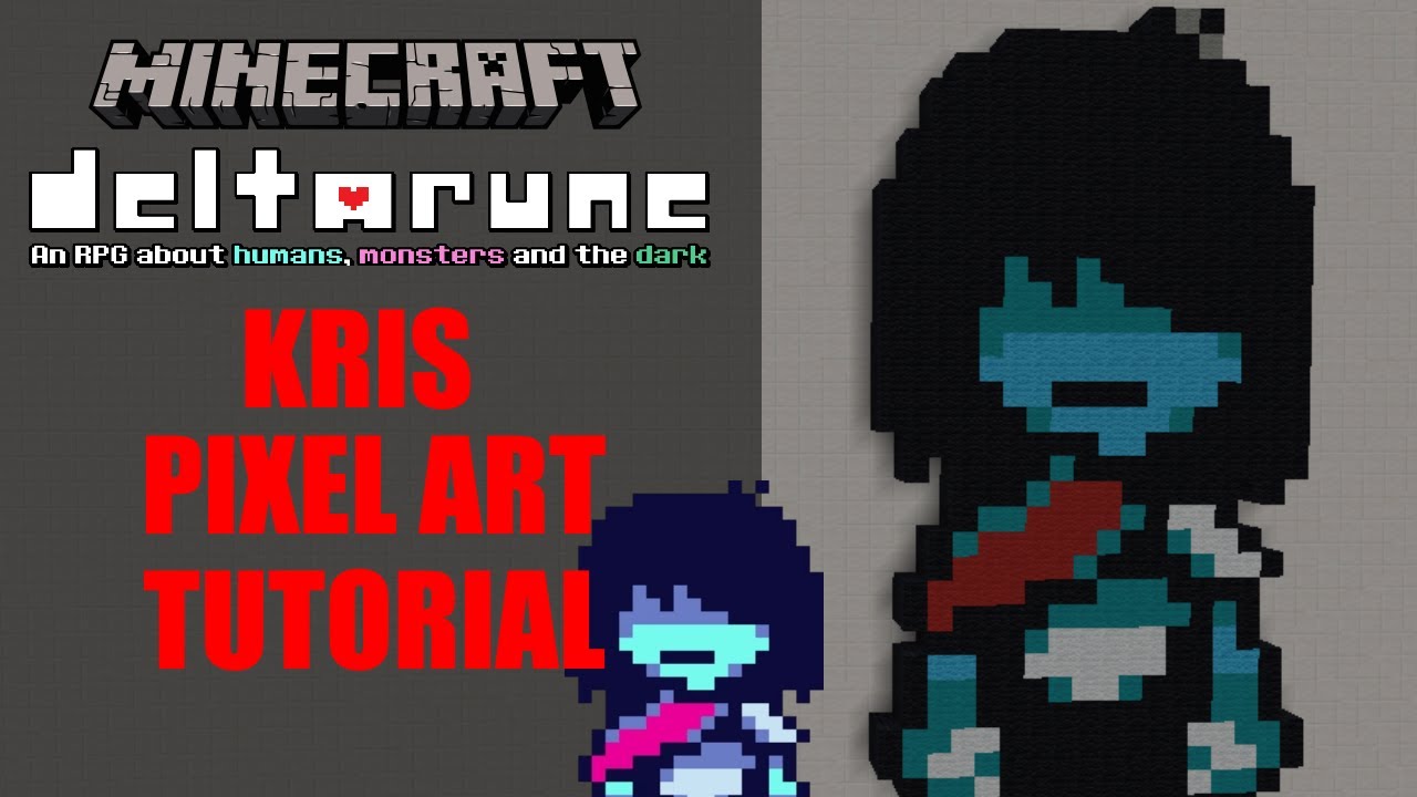 Minecraft Deltarune Kris pixel art tutorial - YouTube