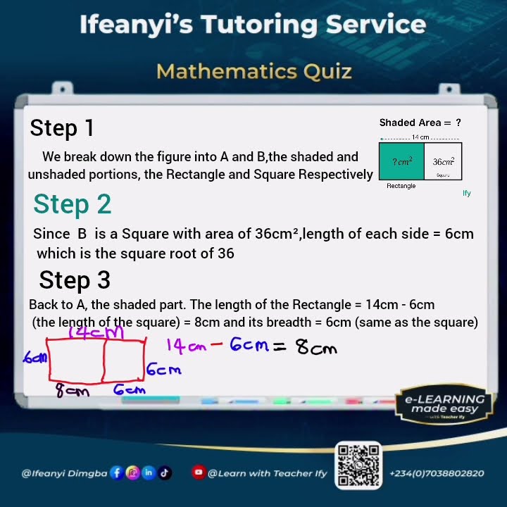 How to Find the Shaded Area | Simple Math Trick for Rectangle & Square | Learn with Teacher Ify ...