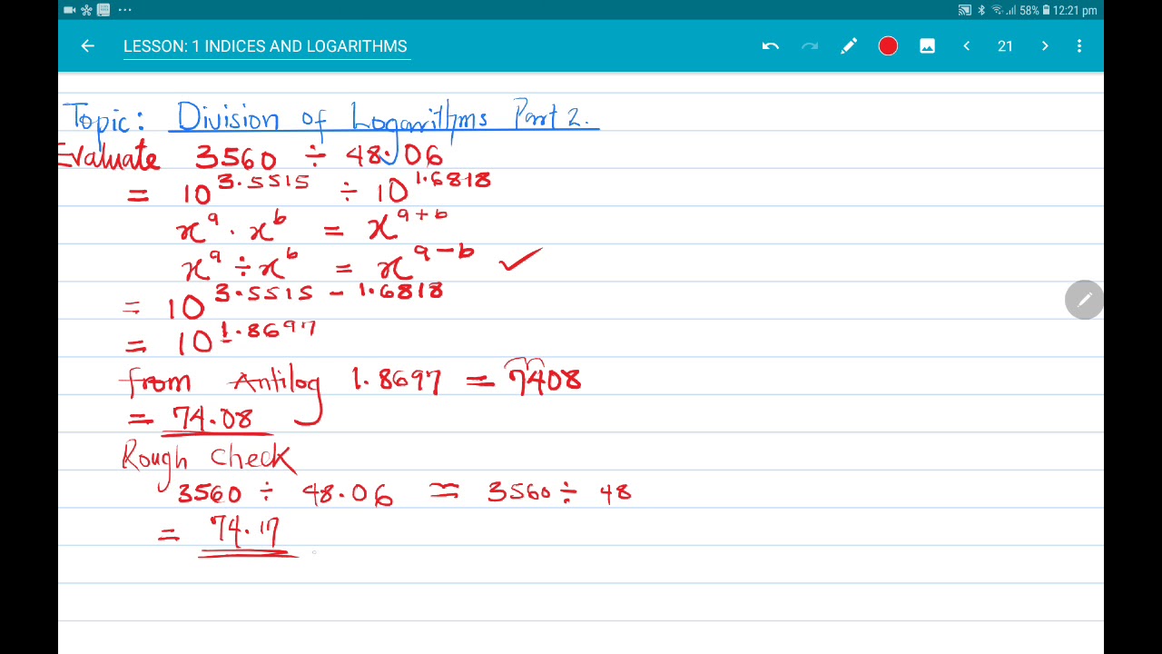 Division of Logarithms Part 2 - YouTube