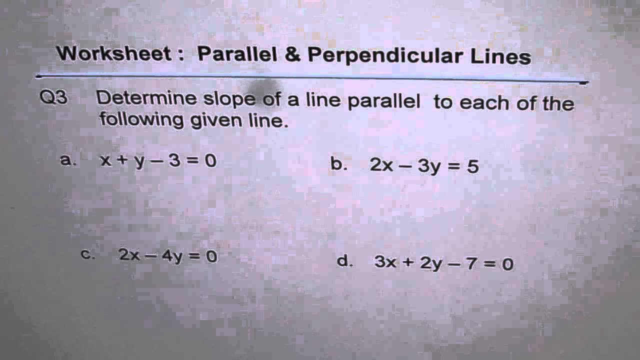 Find Slope of Parallel Line Q3 - YouTube
