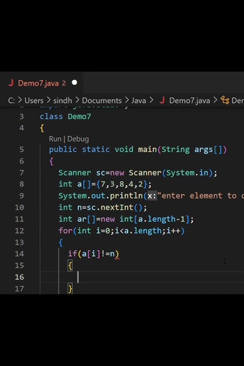 Program to remove element from an array | Arrays in Java | Basic Coding | - YouTube