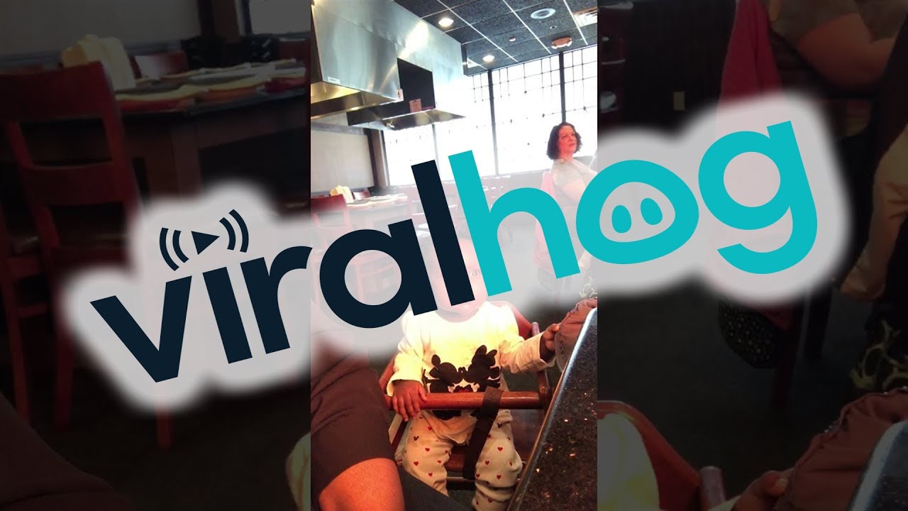 Baby Girl's First Time at Hibachi || ViralHog - YouTube
