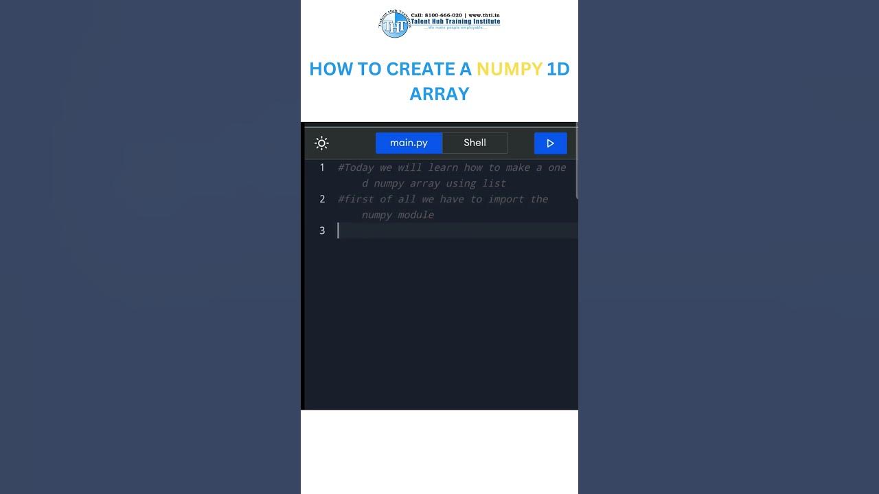 Numpy Tutorial Creating A One Dimensional Array Easily Numpy Array Onedimensional