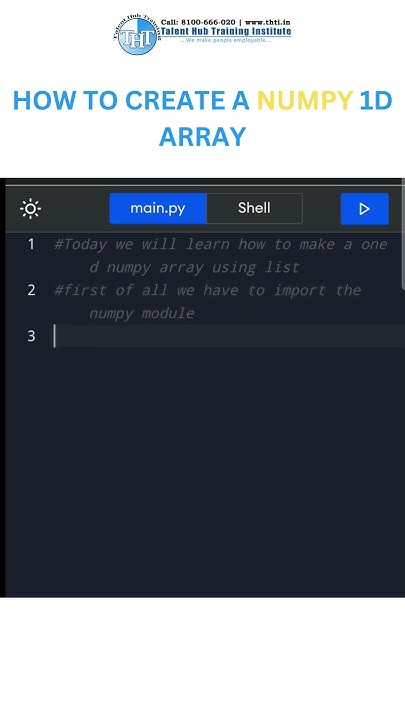 Numpy Tutorial Creating A One Dimensional Array Easily Numpy Array