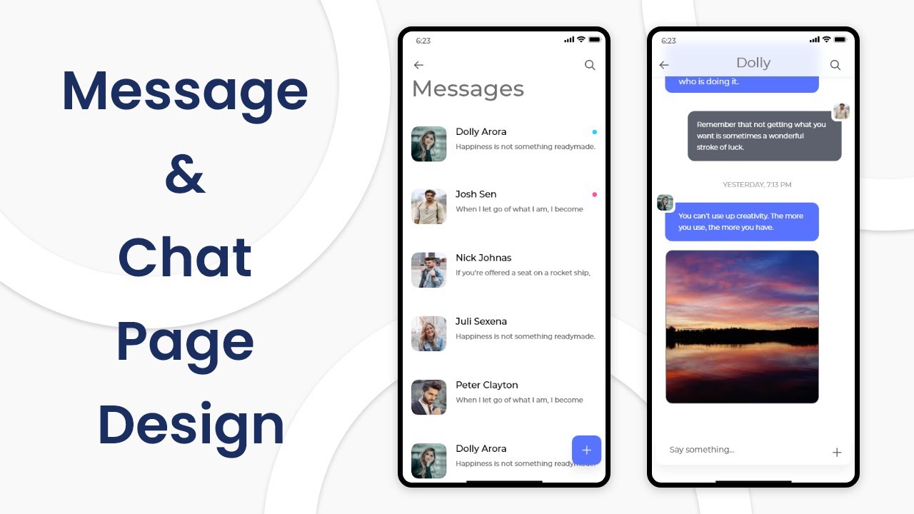 Message & Chat Page Design Tutorial in Adobe XD | Mobile App Design ...