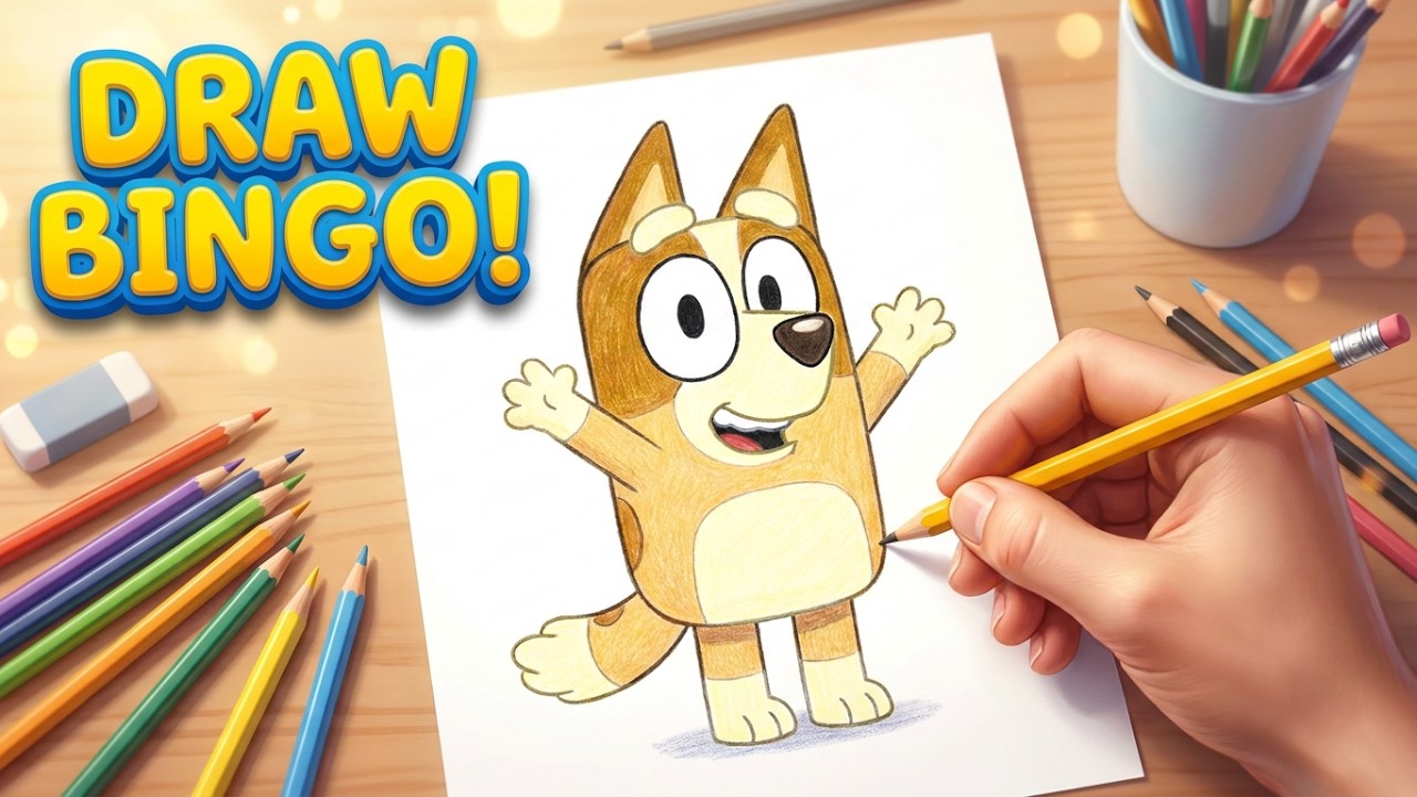 How to Draw BINGO from BLUEY Step by Step Easy! - YouTube