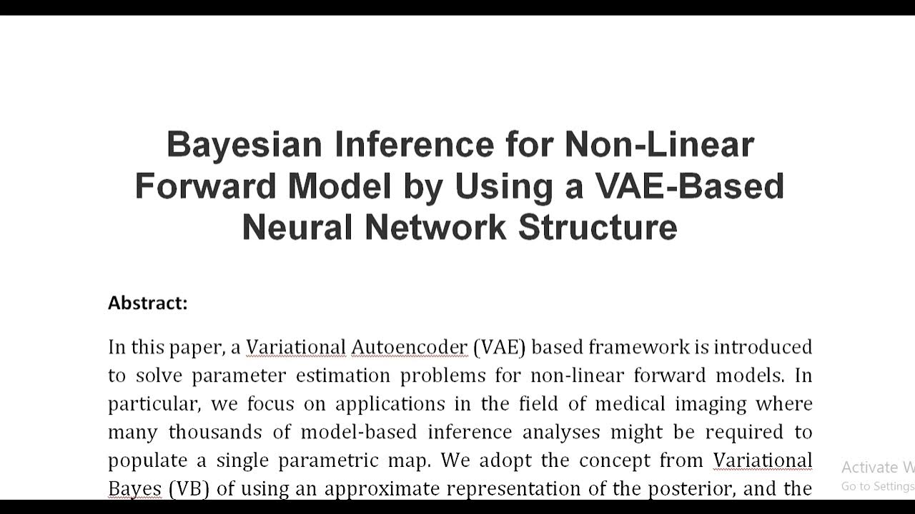 Bayesian Inference for Non Linear Forward Model by Using a VAE Based Neural Network Structure ...