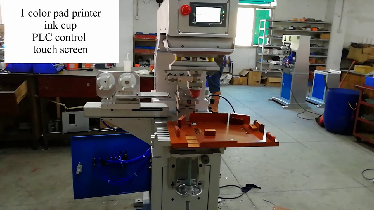 1 color pad printer tape pad clean - YouTube