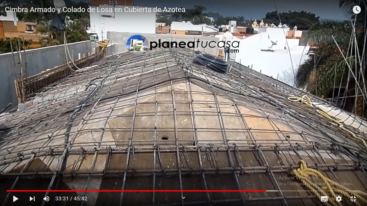 Cimbra Armado y Colado de Losa Inclinada - YouTube
