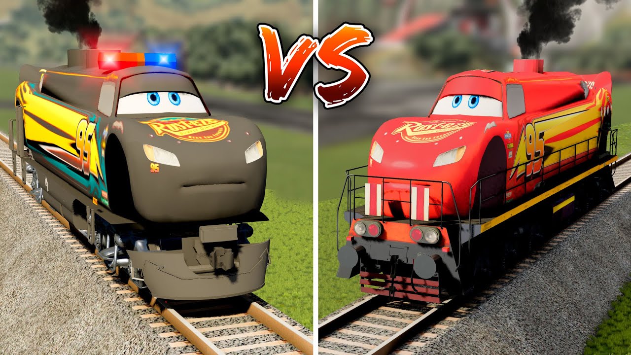 Lightning Mcqueen Train VS Police Lightning Mcqueen Train - which is ...