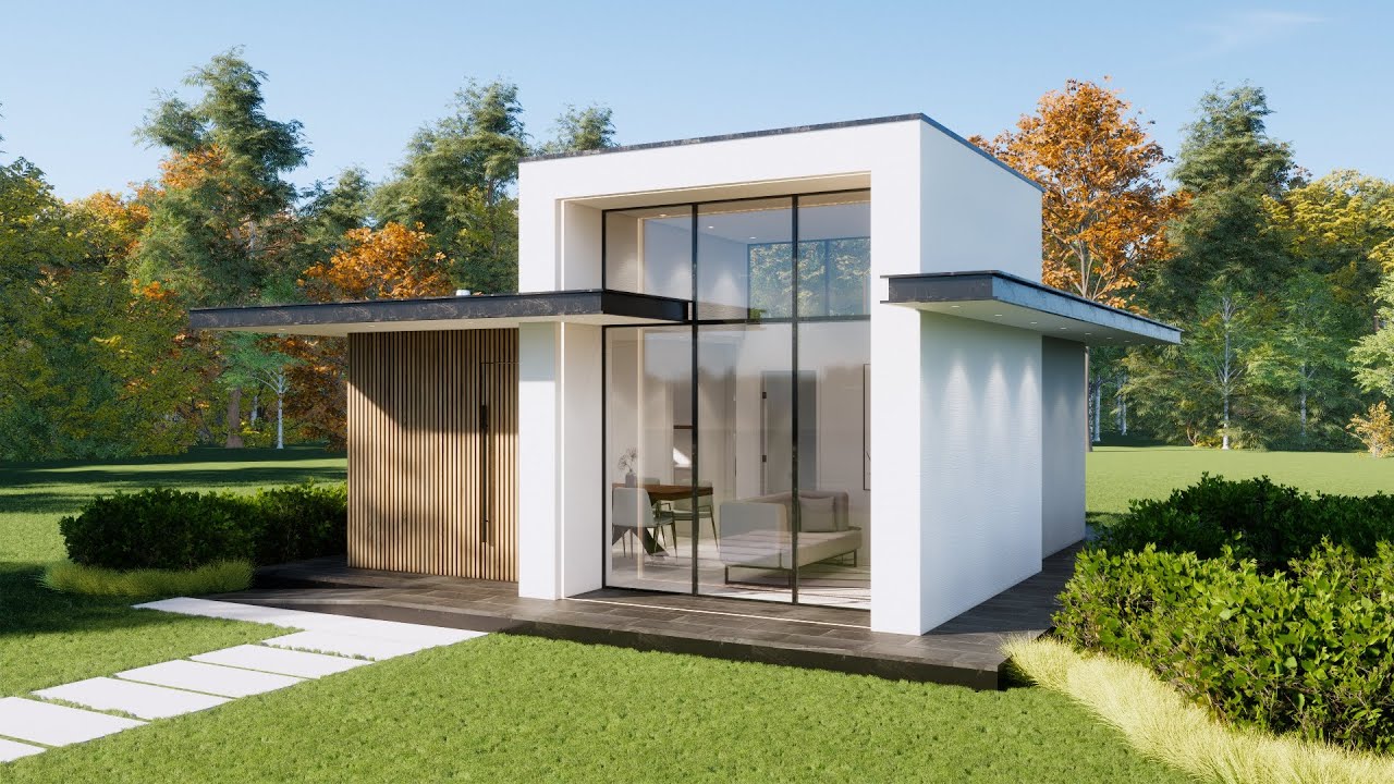 Tiny House 6x6 m in MODERN-minimalistic style - YouTube