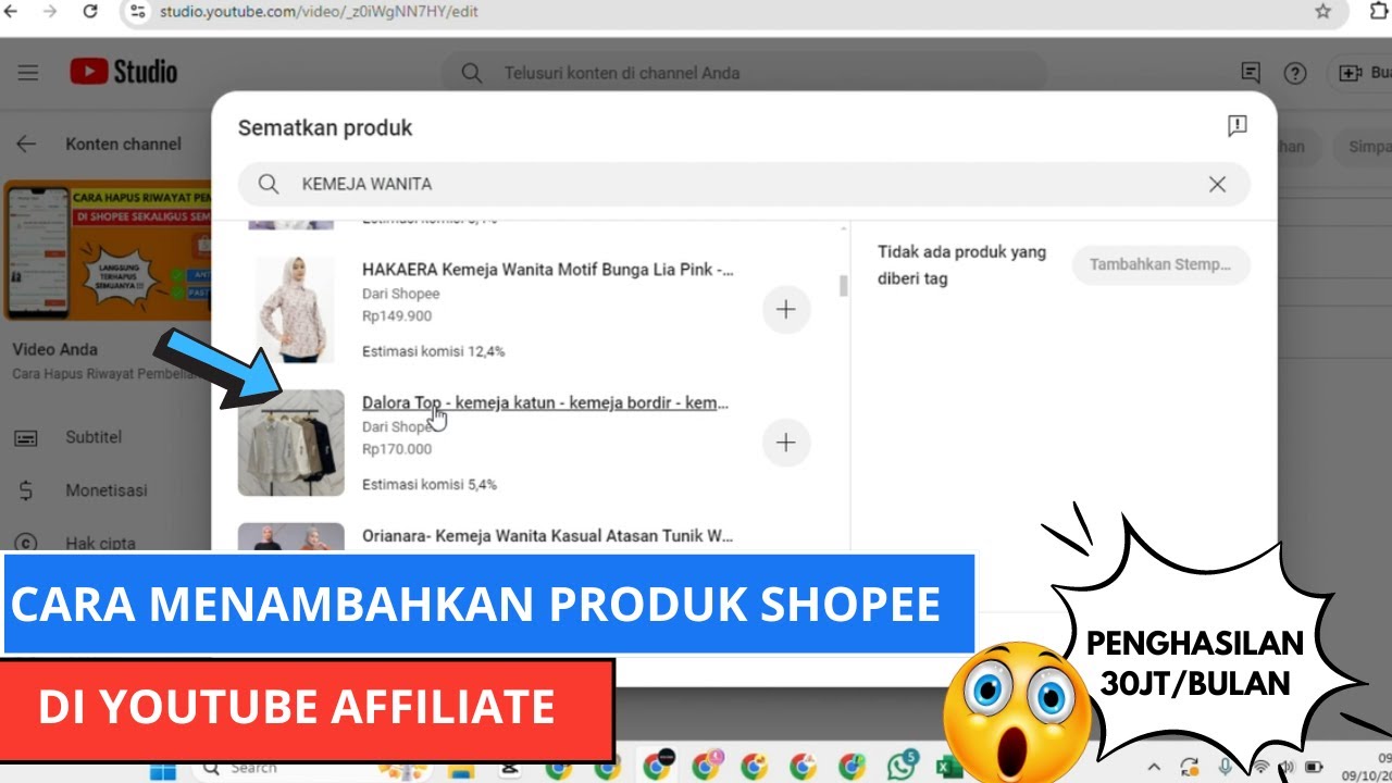 Cara Menambahkan Produk Shopee Ke Video Youtube Affiliate - YouTube